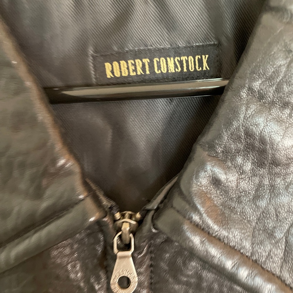 Robert Comstock Black Genuine Leather 3/4 Length Jack… - Gem